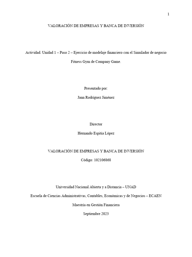 Actividad. Unidad 1 - Paso 2 - Simulador Jann Rodriguez Jimenez PDF ...