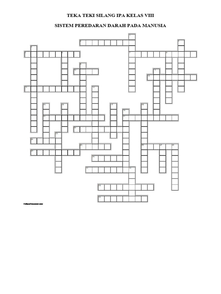 Teka Teki Silang Ipa Kelas Viii | PDF