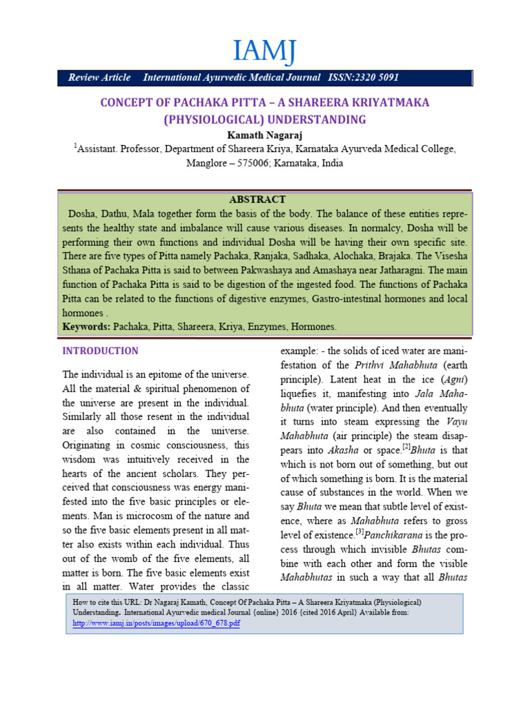 Concept of Pachaka Pitta | PDF