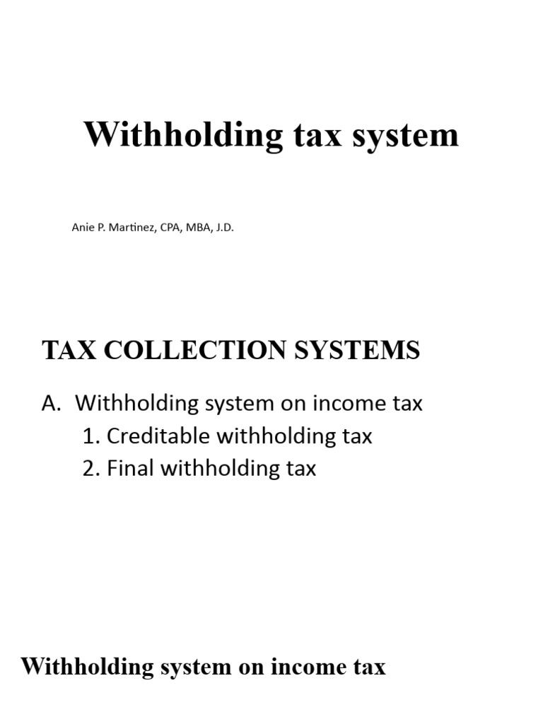 Withholding Tax System | PDF | Finance & Money Management | Law