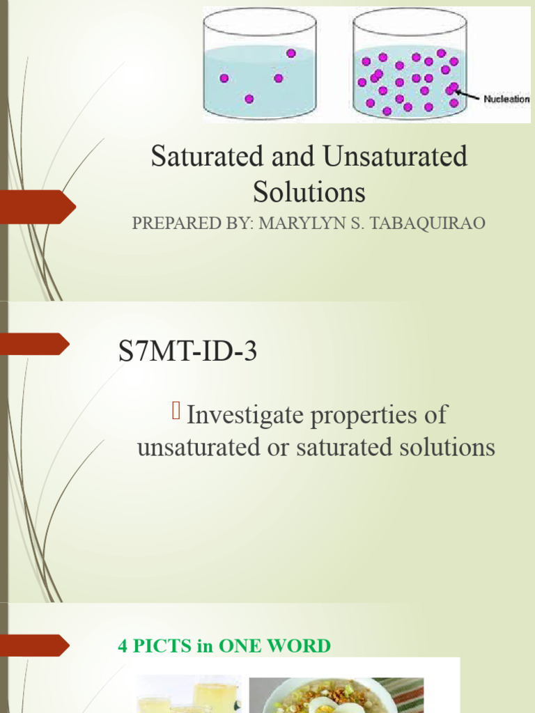Saturated and Unsaturated POWERPOINT 23 Co1 | PDF