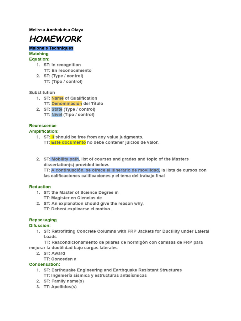 Homework: Matching Equation | PDF