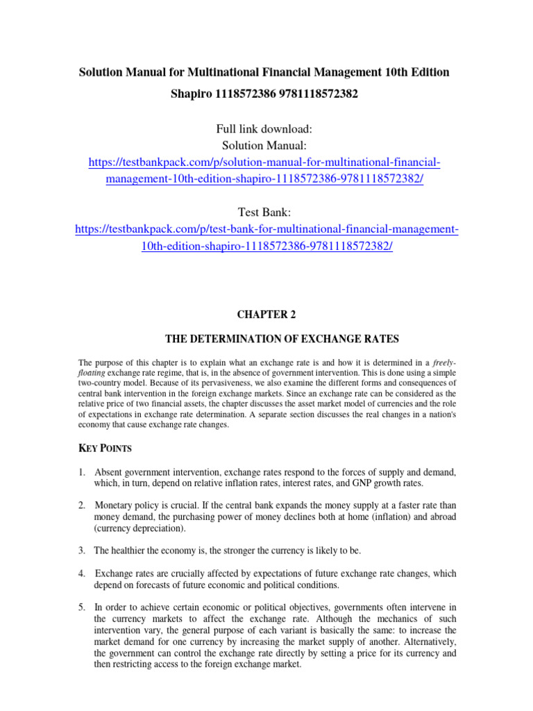 Solution Manual: Multinational Finance | PDF | Exchange Rate | Currency ...