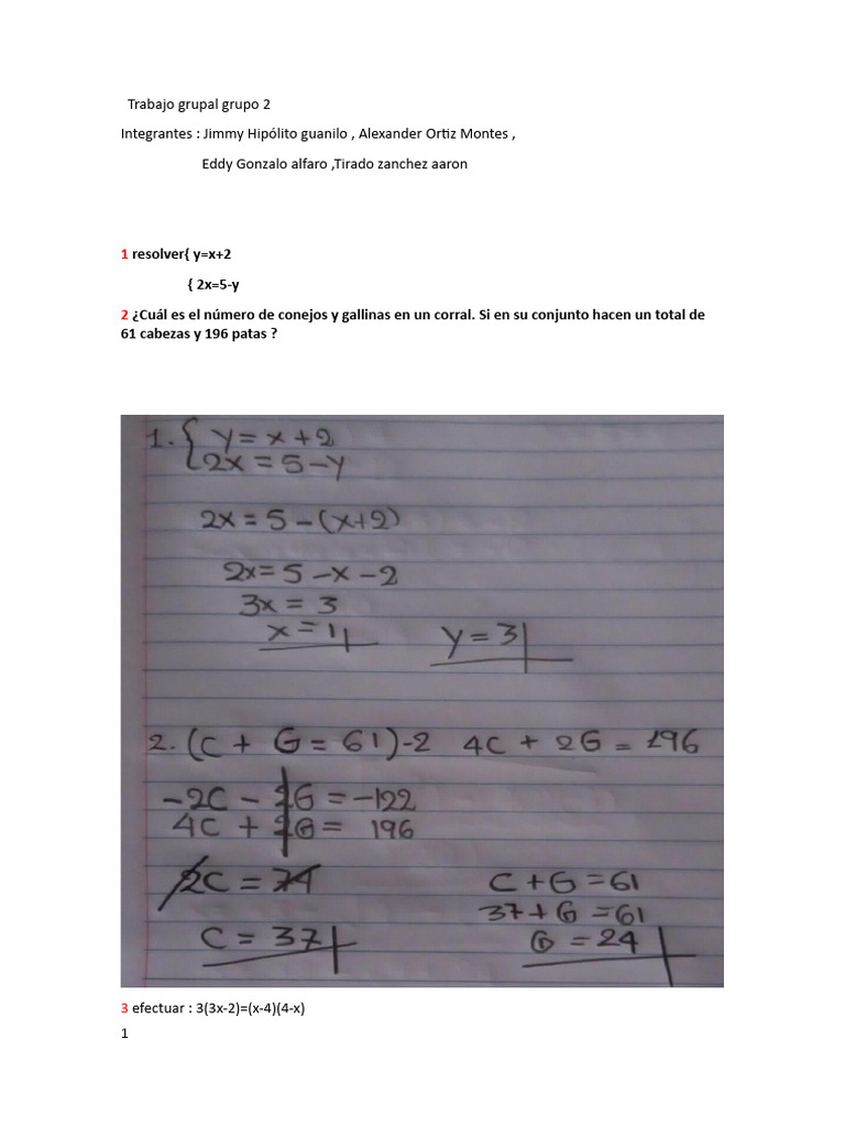 Trabajo Grupal Matematica Grupo 2 | PDF