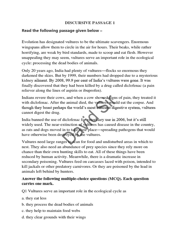Discursive Passage Ans 1 | PDF