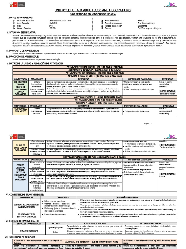 3ro Grado - Unidad 03 - Ciclo 7 - 2023 | PDF