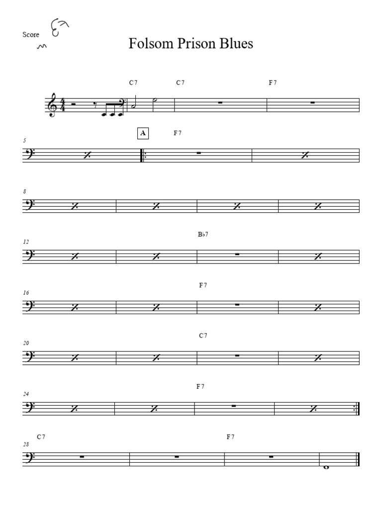 Folsom Prison Blues Bass Line | PDF