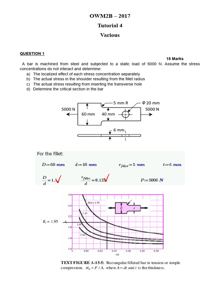 Tut4 - Basic Design - Combined Loading Memo (Rev2) | PDF