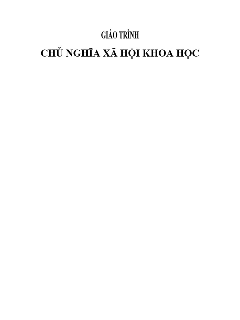 Giáo Trình CNXHKH Trang 1-66 - Phan 1 | PDF