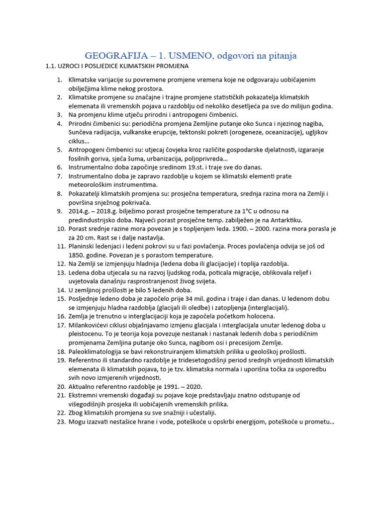 GEOGRAFIJA - 3. Razred Gimnazije | PDF