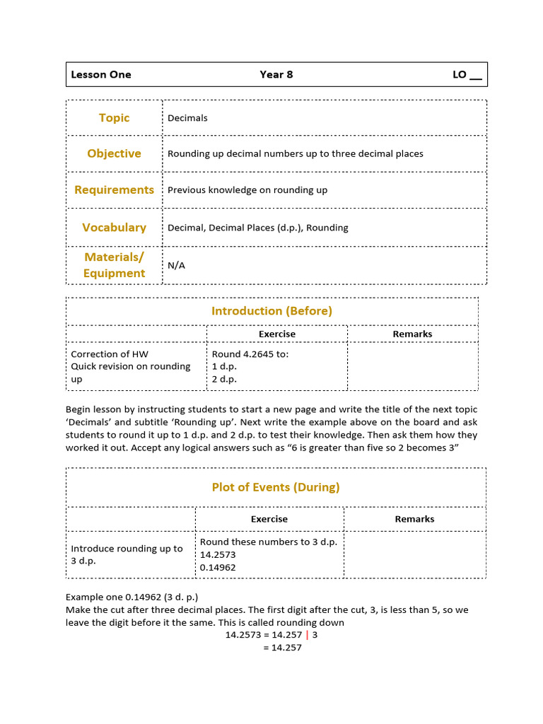 Topic 5 - Decimals | PDF