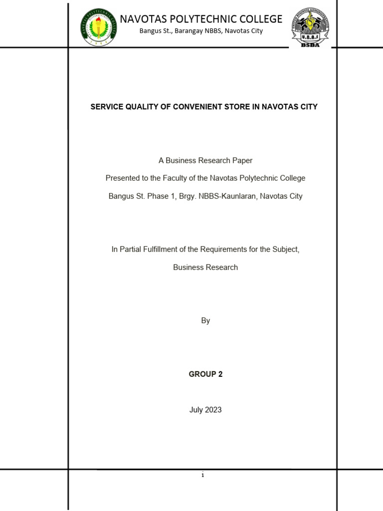 Bsba MKT 3a Group 2 Business Research | PDF