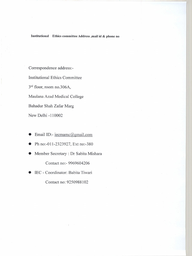 Ethics Committee | PDF