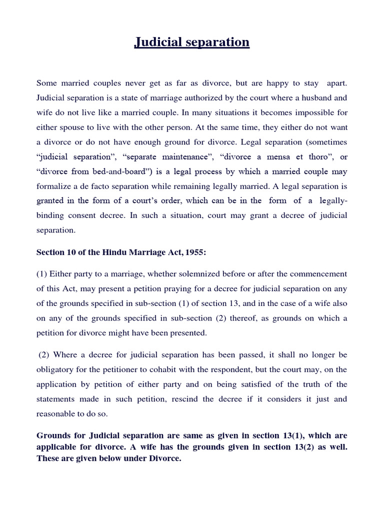 Judicial Separation | PDF