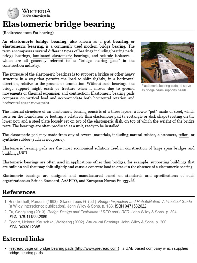 Elastomeric Bridge Bearings Overview | PDF | Civil Engineering ...