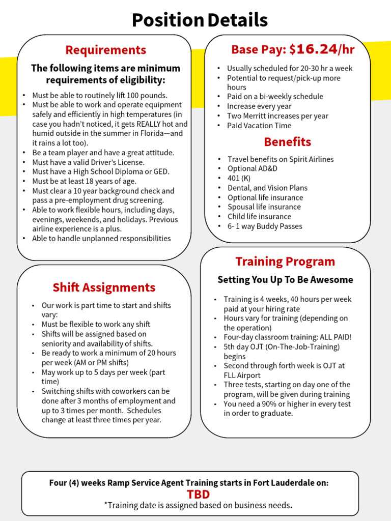Ramp Agents FLL Position Details | PDF