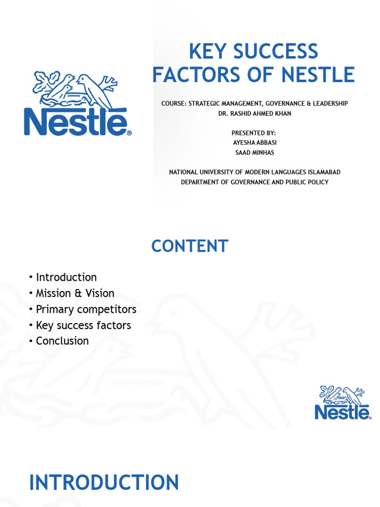 Key Success Factors of Nestle | PDF