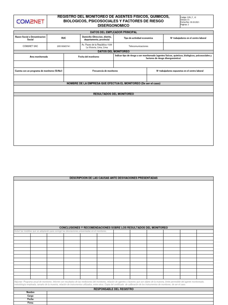 C2N - FO - 10 - Registro de Monitoreo de Agentes | PDF C2N - FO - 10 - Registro de Monitoreo de Agentes | PDF