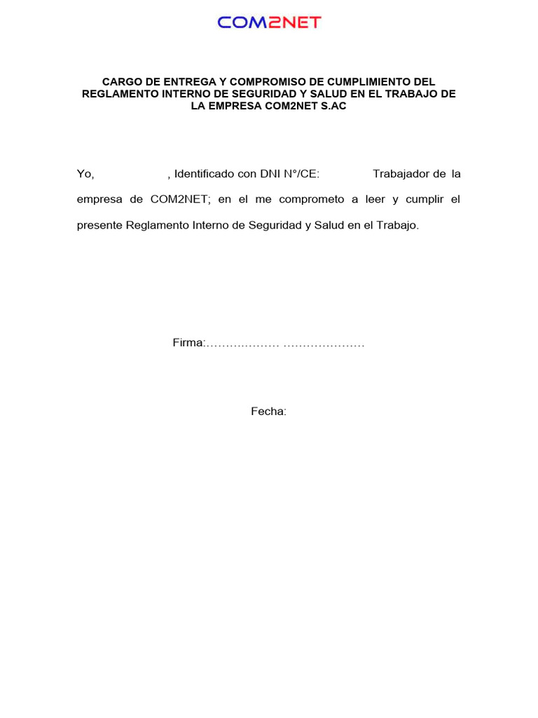 CARGO DE ENTREGA Y COMPROMISO DEL RISST Nuevo | PDF