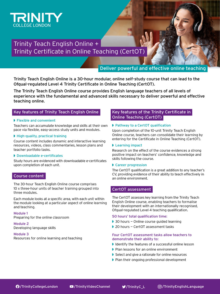 Trinity TEO & CertOT Factsheet - DIGITAL | PDF
