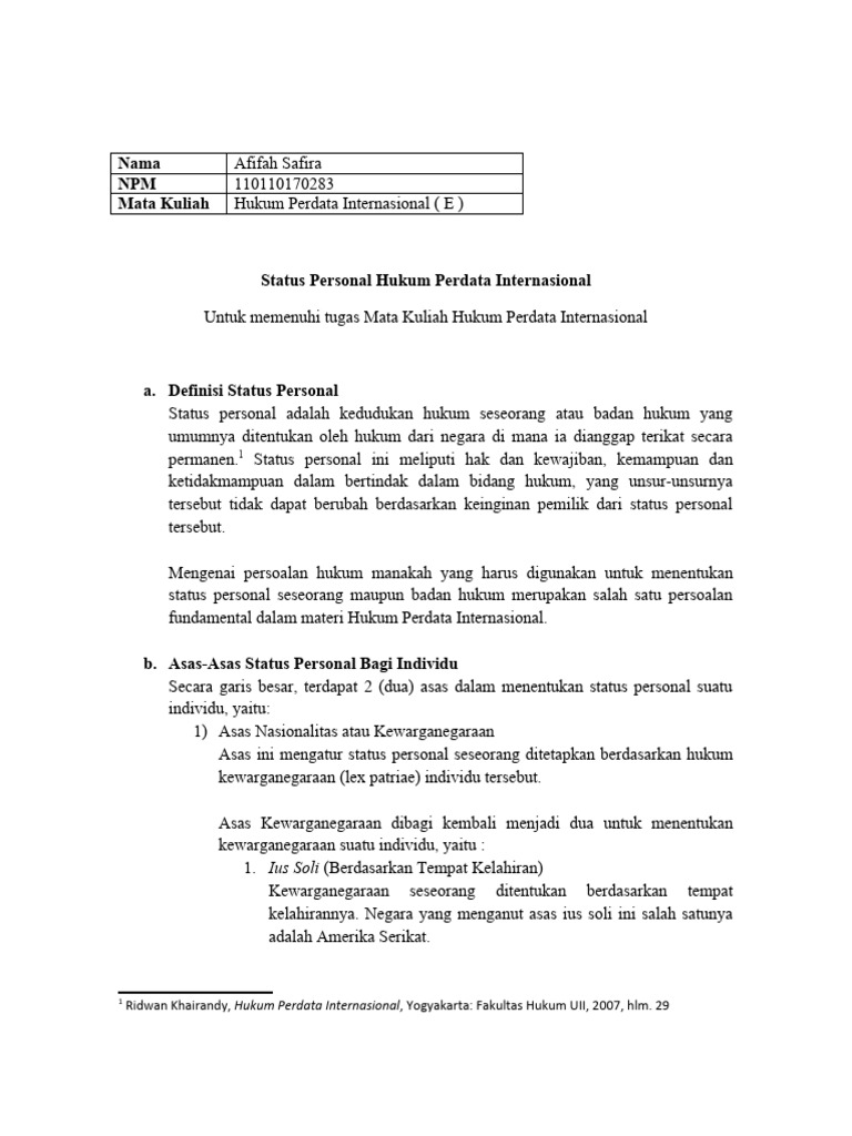 Resume Status Personal | PDF