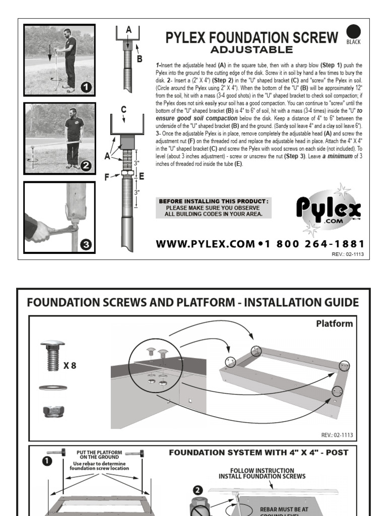 Pylex Adjustable Foundation Screw Guide | PDF