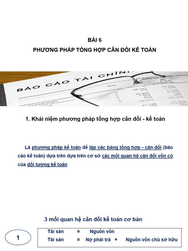 PHẦN I. NLKT.chuyên Đề 5 - PP Tổng Hợp Cân Đối Kế Toán | PDF