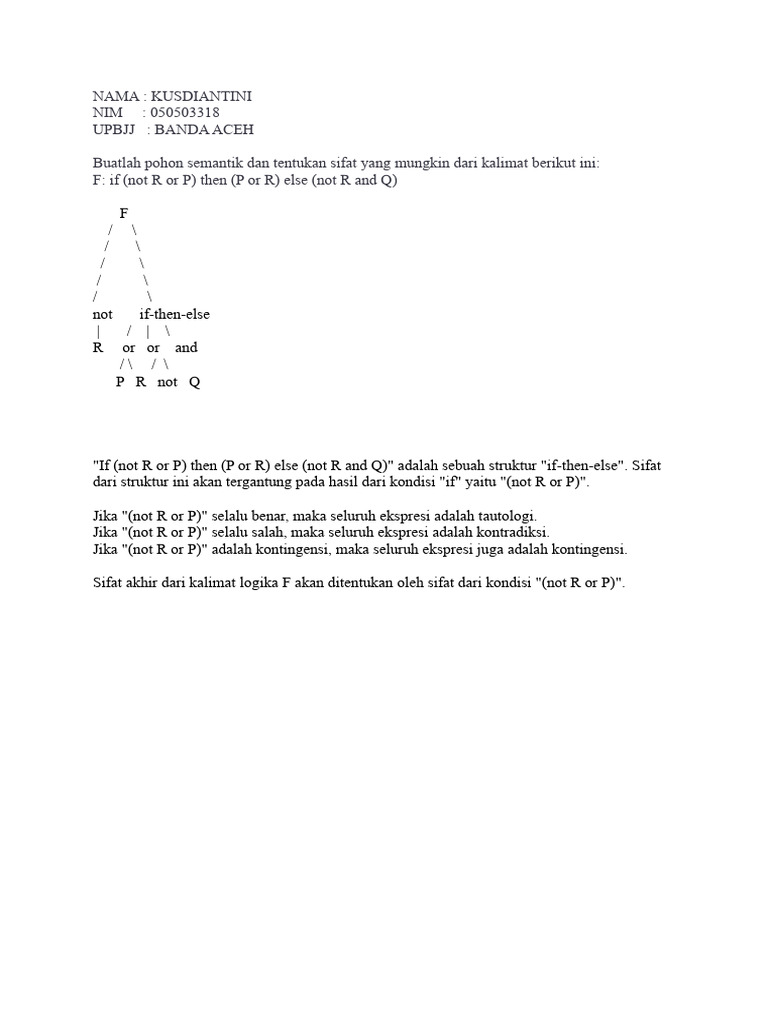 Jawaban Diskusi 3 - Logika Informatika | PDF