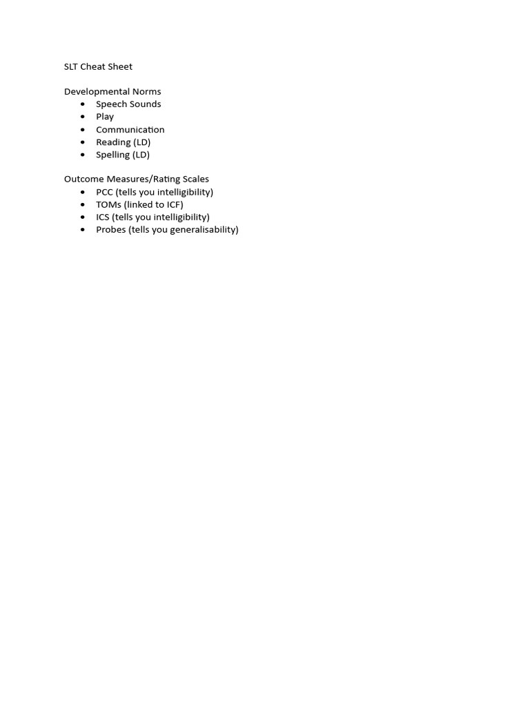 SLT Cheat Sheet | PDF | Computers