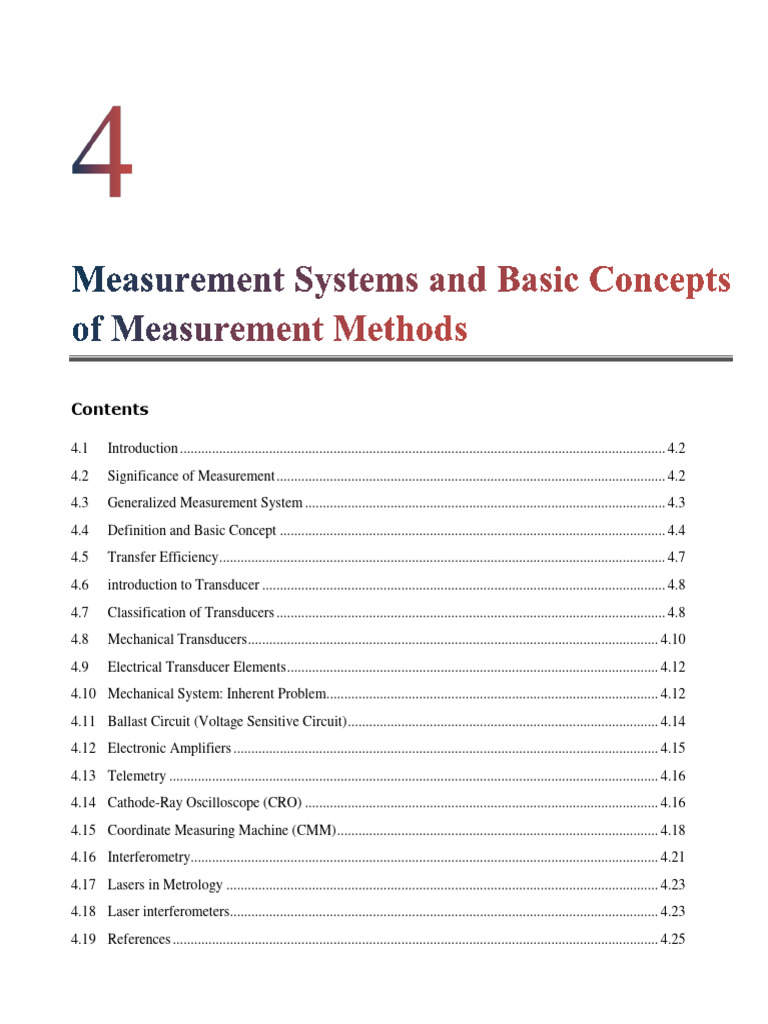Measurement Systems and Basic Concepts of Measurement Methods | PDF ...