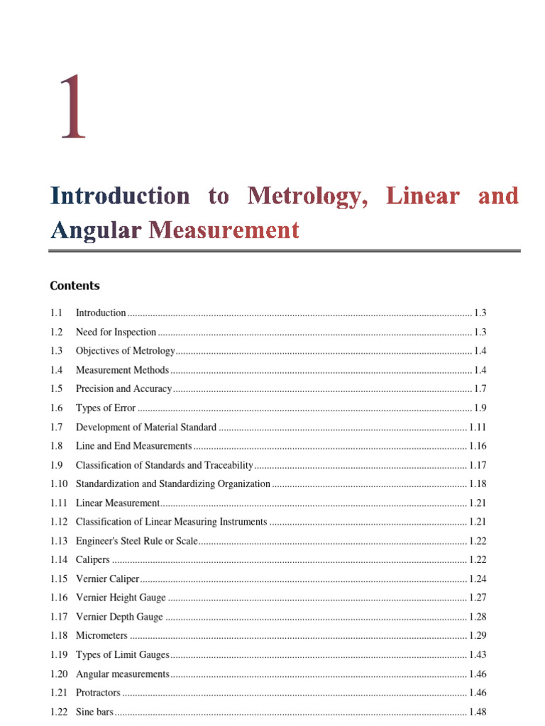 Introduction To Metrology, Linear and Angular Measurement | PDF