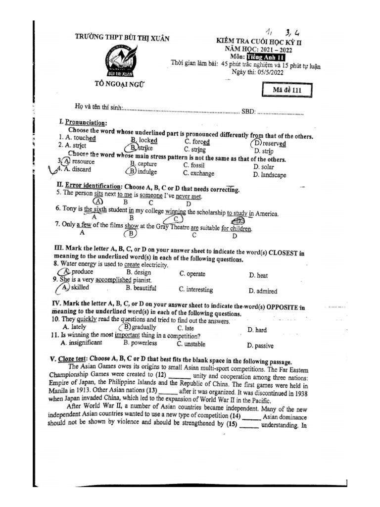 Truong Thpt Bui Thi Xuân | PDF