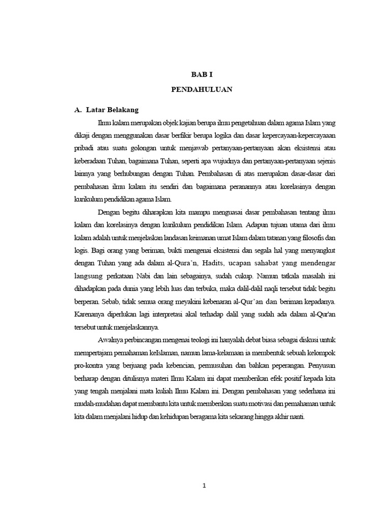 MAKALAH ILMU KALAM U.YAHYA | PDF