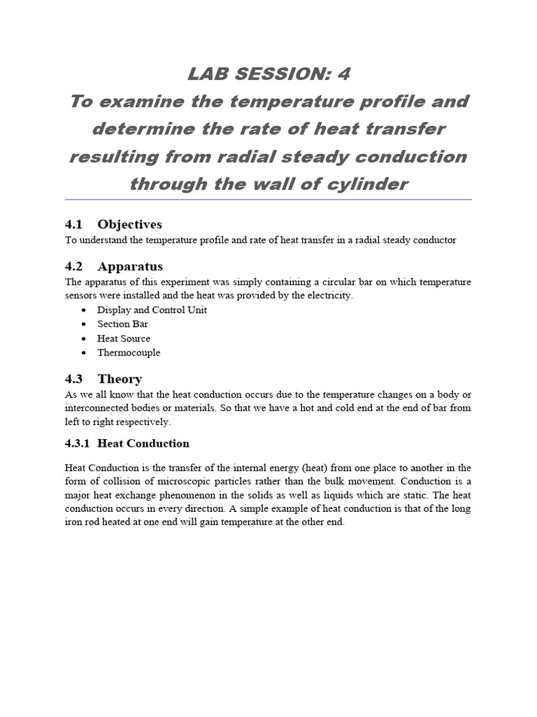 HMT - Lab Session 4 | PDF