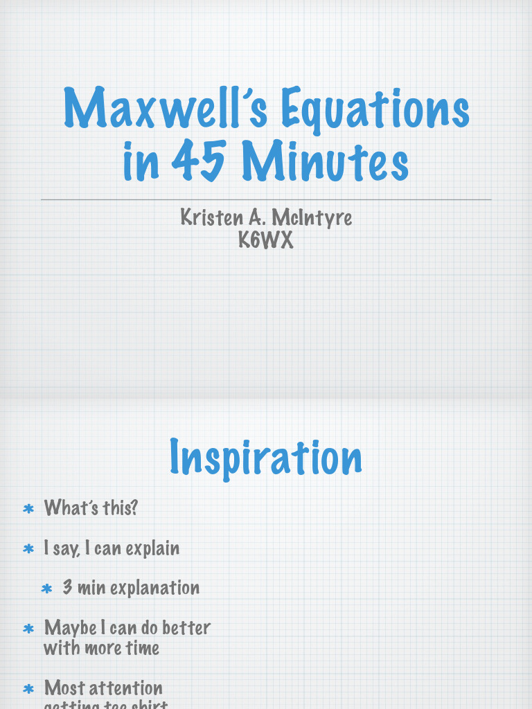 Maxwell's Equations in 45 Minutes | PDF