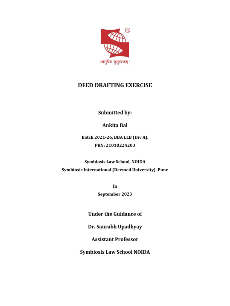 Deed Drafting Exercise | PDF | Mortgage Law | Mortgage Loan