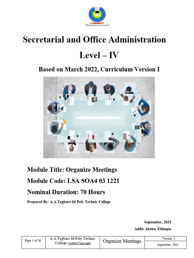 Organize Meeting | PDF | Career & Growth | Art