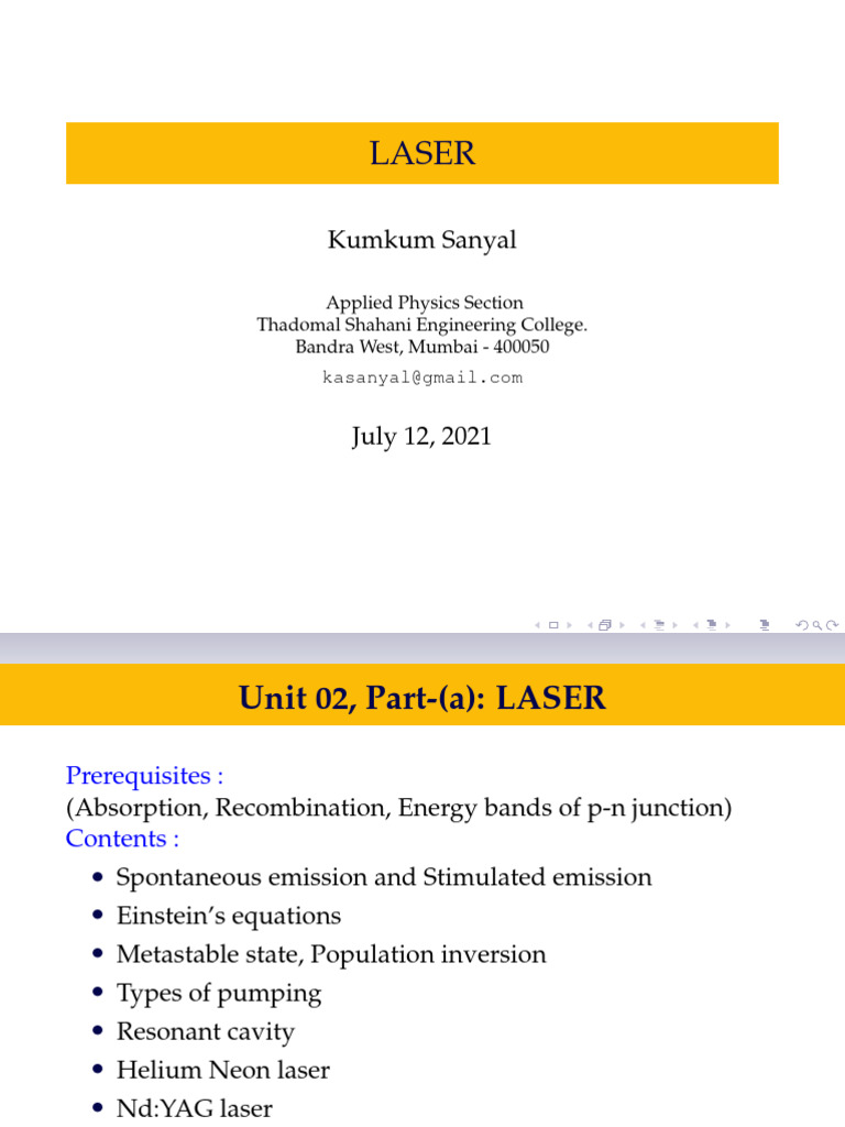 Laser | PDF