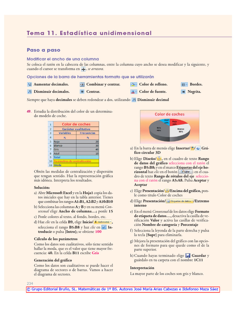 MASC - 1 11 Estadistica - Unidimensional Excel | PDF | Métodos y materiales de enseñanza