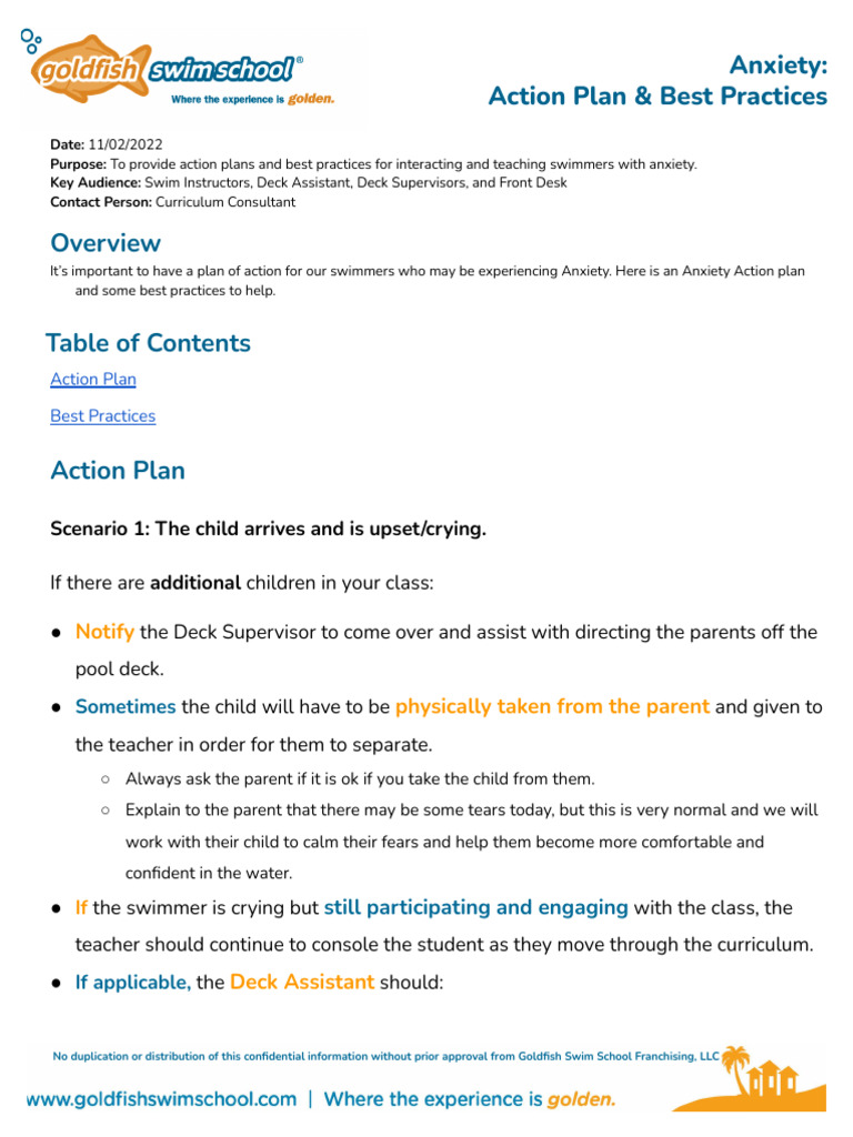 Anxiety - Action Plan & Best Practices | PDF