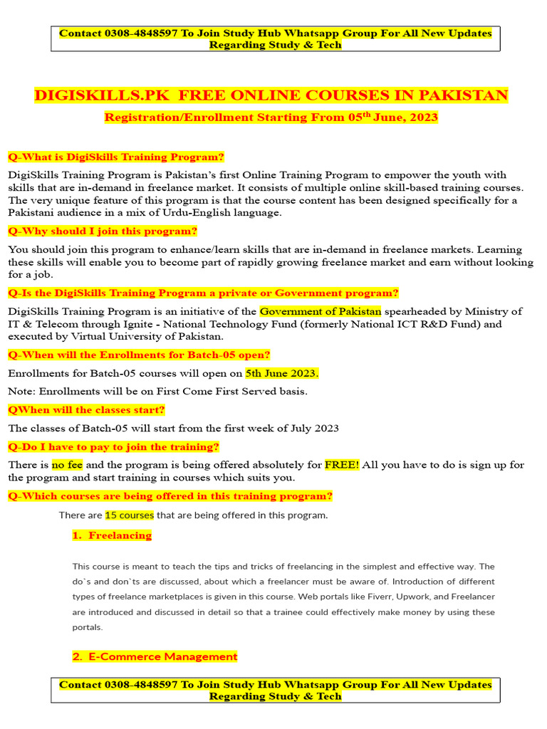 DigiSkills Free Courses | PDF