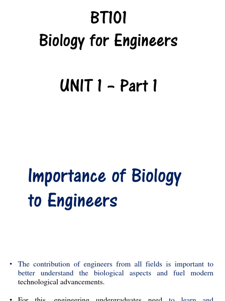 Unit I BT101 | PDF