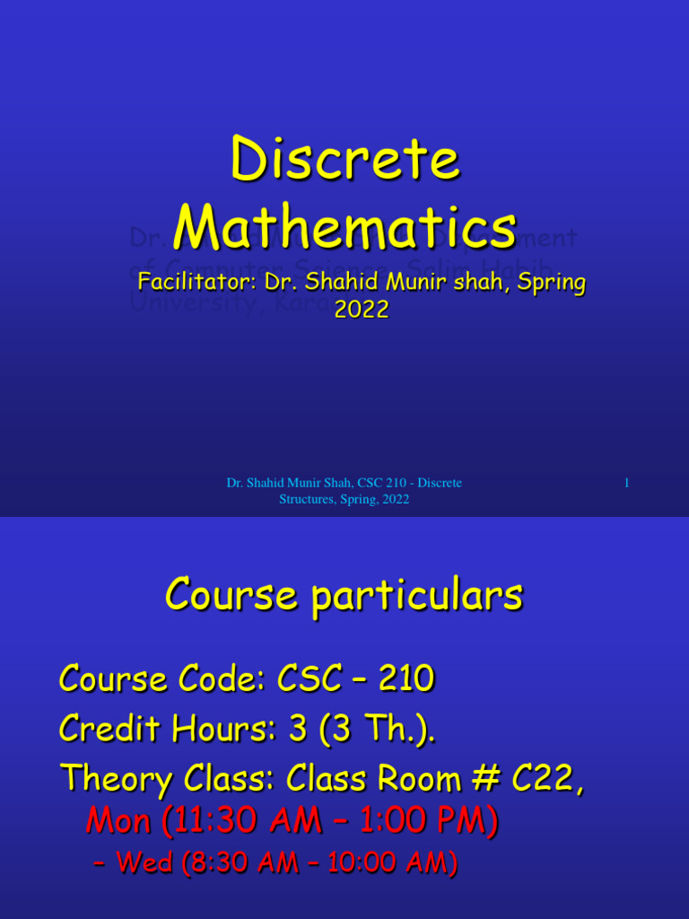 Lecture-1 Discrete Structure | PDF Lecture-1 Discrete Structure | PDF