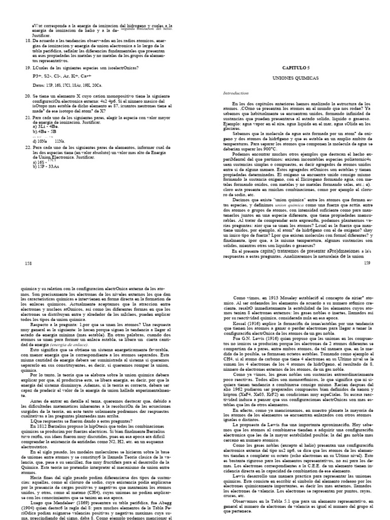 Cap 5 Uniones Quimicas | PDF