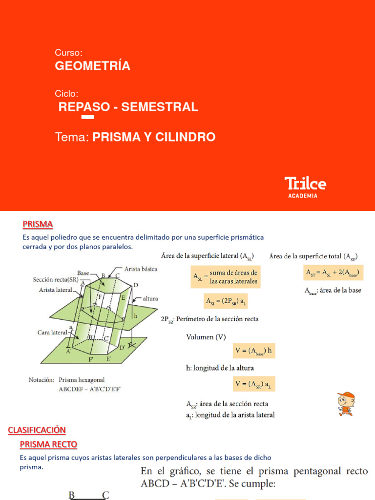 Prisma y Cilindro. | PDF
