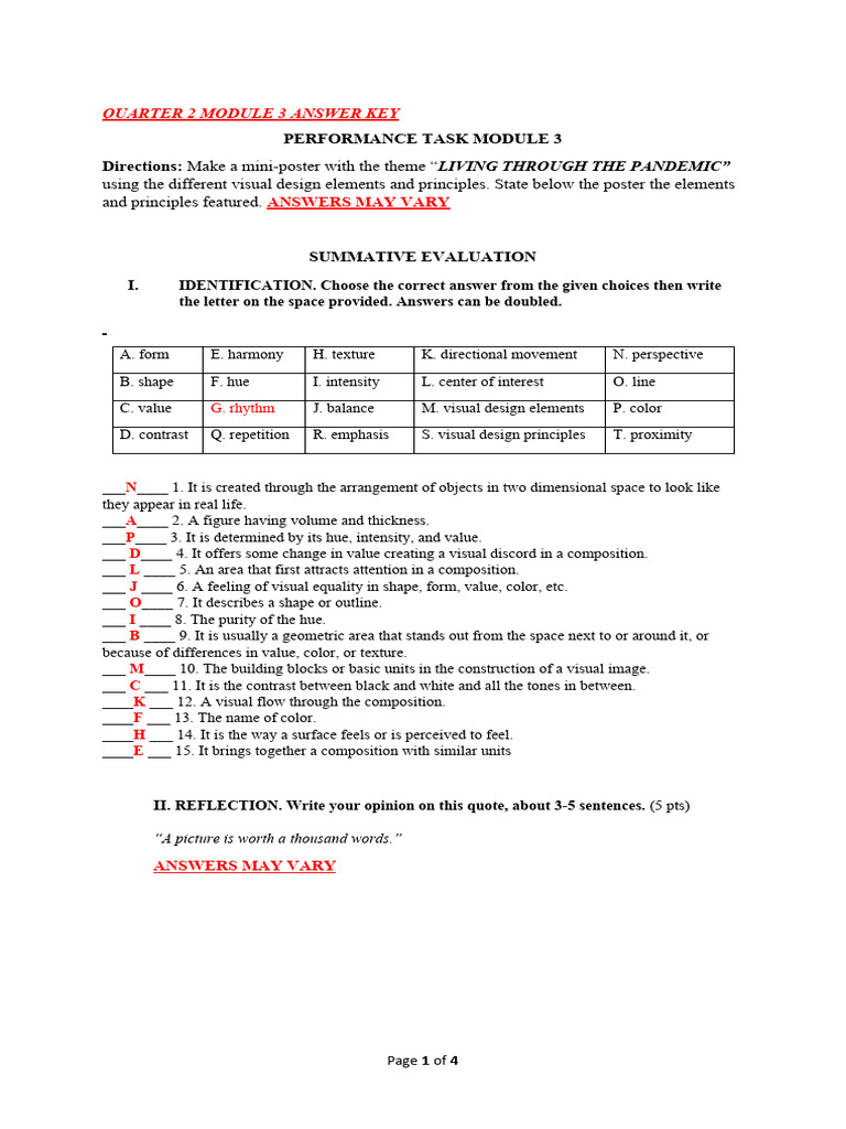 Quarter 2 Module 3-5 Answer Key | PDF