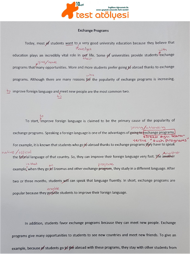 Essay Correction Essay 1 | PDF