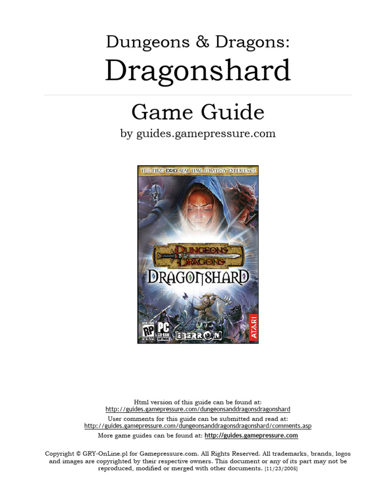Dungeons Dragons Dragonshard Gamepressure | PDF | History | Games ...