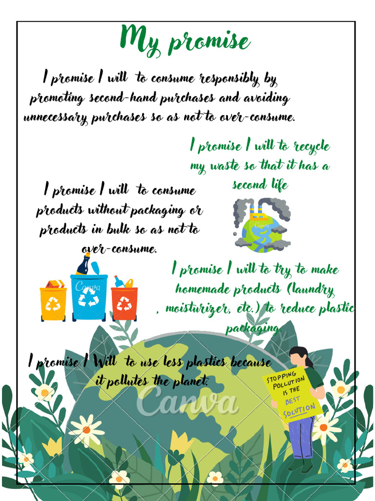 My Commitment to Reducing Plastic Waste | PDF | Science & Mathematics