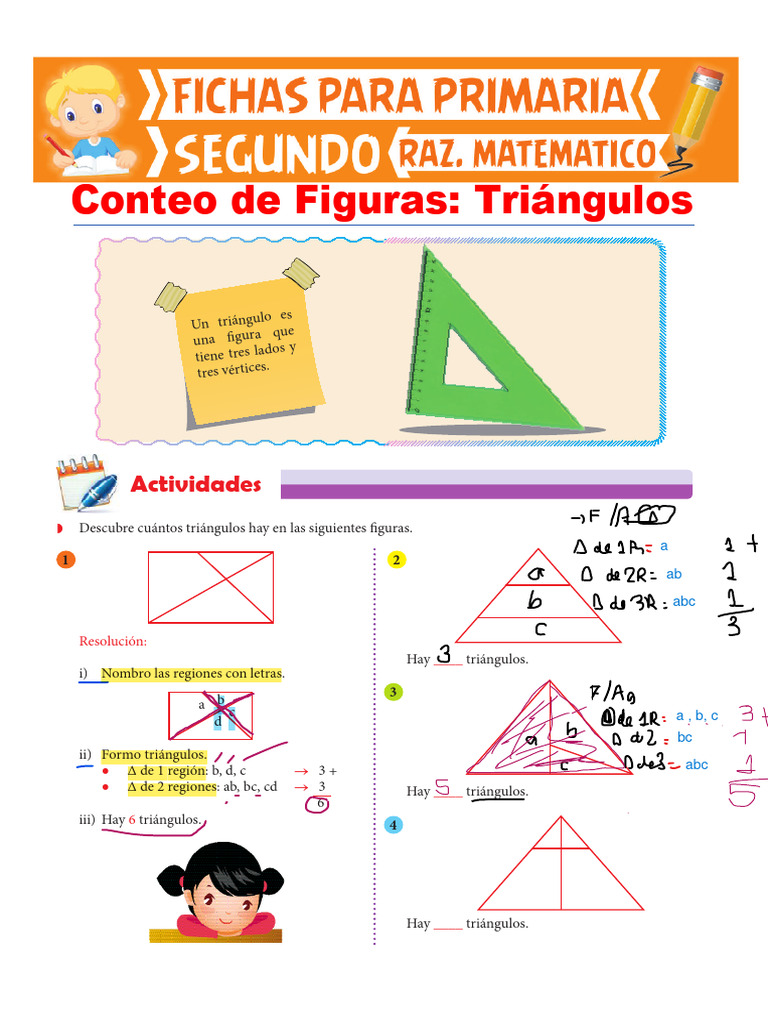 Conteo de Triángulos para Segundo de Primaria | PDF